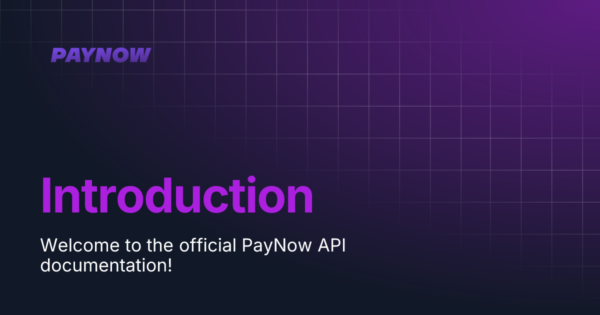 Introduction | PayNow API